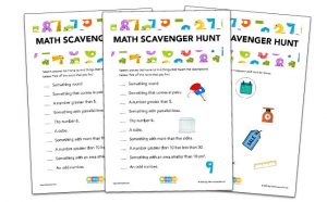 Free Math Scavenger Hunt Templates For Fun Learning Indoors - Little ...