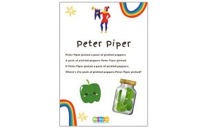 Peter Piper Tongue Twister: Words & Printable - Little Day Out