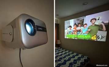 LUMOS FLOAT Projector: Wall Mountable, Rotatable Home Cinema Projector ...